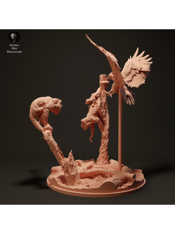 Harpy eagle hunting howler monkeys